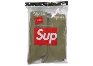 Supreme Hanes Crew Socks - Olive
