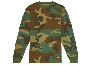 Supreme Hanes Thermal Crew Fw19 - Woodland Camo