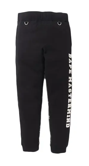 A BATHING APE X Mastermind Japan Half Camo Skull Sweatpants - Black