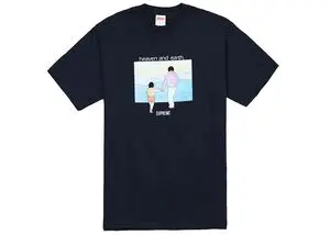 Supreme Heaven And Earth Tee Shirt - Navy Blue