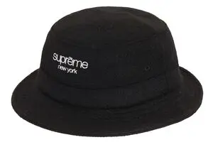 Supreme Harris Tweed Classic Logo Crusher Hat - Black