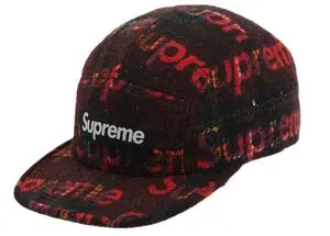 Supreme Harris Tweed Camp Cap - Red Plaid