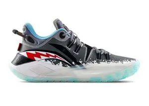 LI-NING Cj2 Great White Shark Sneakers - Shark Grey/black/blueone-colorred