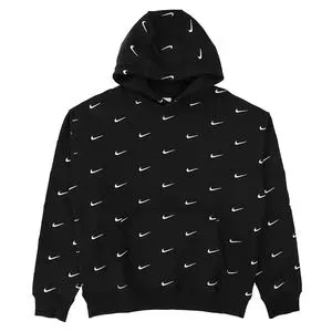 Nike All Over Swoosh Logo Hoodie - Black