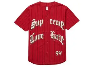 Supreme Love Hate Baseball Jersey