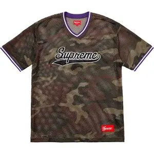 Supreme Mesh Baseball Top - Woodland Camo