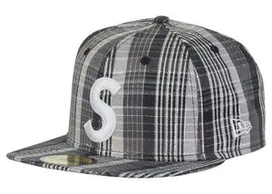 Supreme Metallic Plaid S Logo New Era Cap - Black