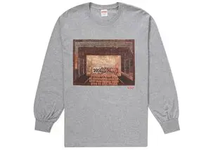 Supreme Martin Wong Attorney Street Long Sleeve Tee Shirt - Heather Grey