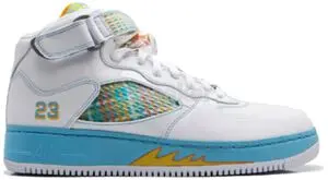 JORDAN Force Peel 5 Sneakers - White/orange/blue Chill
