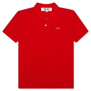 Play Comme Des Garcon Emblem Polo Shirt - Red