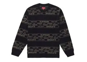 Supreme Metallic Jacquard Crewneck Sweatshirt - Black
