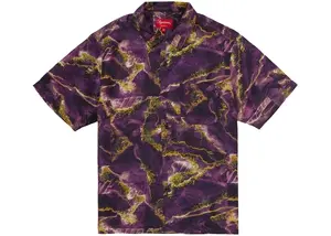 Supreme Marble Silk Short Sleeve Shirt - Purple