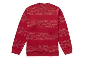 Supreme Metallic Jacquard Crewneck Sweatshirt - Red