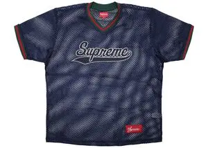 Supreme Mesh Baseball Top - Navy Blue