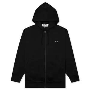 Play Comme Des Garcon Big Heart Zip Up Hoodie - Black