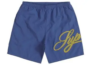 Supreme Mesh Script Water Short - Light Navy Blue