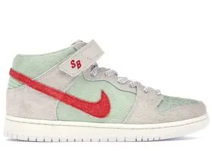 Nike Dunk Mid White Widow Sneakers - Sail/gym Red/fresh Mint