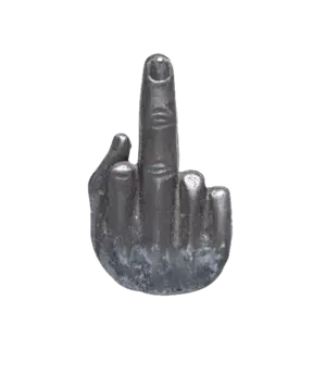 Supreme Middle Finger Pin - Silver