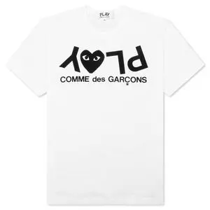 Play Comme Des Garcon Inverted Text T-shirt - White