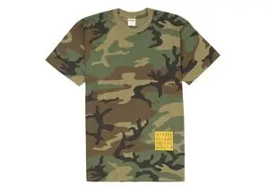 Supreme Middle Finger To The World Tee Shirt - Woodland Camo
