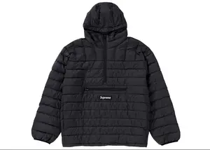 Supreme Micro Down Half Zip Hooded Pullover - Black