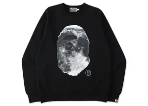 A BATHING APE Ape Head Moon Crewneck Sweatshirt - Black