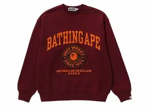 A BATHING APE College Graphic Crewneck Sweatshirt