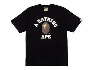 A BATHING APE College Tee Shirt - Black