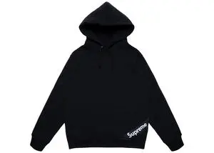 Supreme Corner Label Hooded Sweatshirt - Black