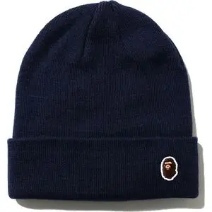 A BATHING APE Ape Head Knit Cap - Navy Blue