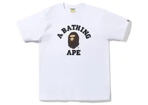 A BATHING APE College Tee Shirt - White