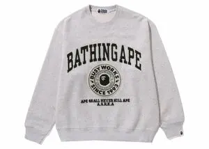 A BATHING APE College Graphic Crewneck Sweatshirt