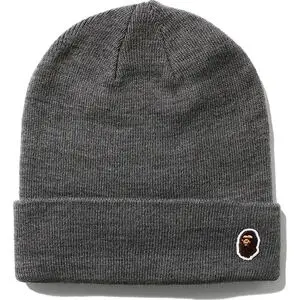 A BATHING APE Ape Head Knit Cap - Gray