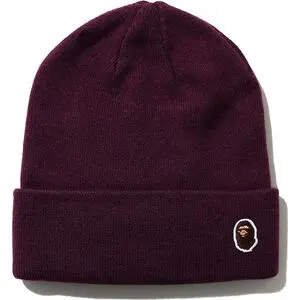 A BATHING APE Knit Cap With Ape Head - Purple