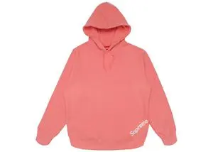 Supreme Corner Label Hooded Sweatshirt - Coral