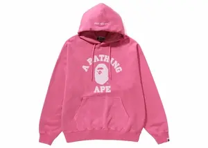 A BATHING APE College Overdye Pullover Hoodie - Pink