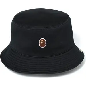A BATHING APE Ape Head One Point Bucket Hat - Black