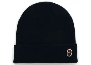 A BATHING APE Ape Head Knit Cap - Navy Blue