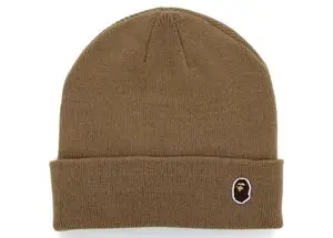 A BATHING APE Ape Head Knit Cap - Beige