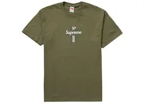 Supreme Cross Box Logo Tee Shirt - Light Olive