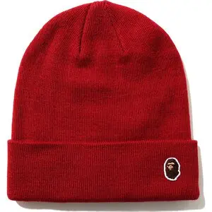 A BATHING APE Ape Head Knit Cap - Red