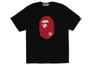 A BATHING APE Cloud Head Monogram Big Ape Head Tee Shirt - Black