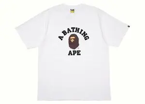 A BATHING APE College Tee Shirt - White