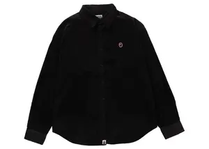 A BATHING APE Ape Head One Point Corduroy Shirt - Black