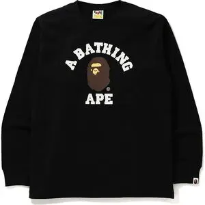 BAPE College Long Sleeve Tee Shirt (fw20) Black