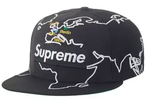Supreme Worldwide Box Logo New Era Cap - Black
