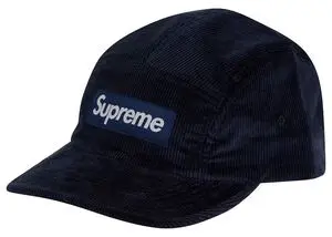 Supreme Corduroy Camp Cap - Navy Blue