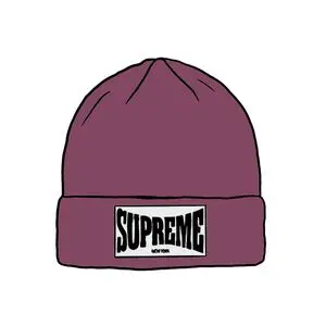 Supreme Woven Label Beanie - Dusty Purple