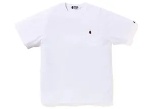 A BATHING APE Ape Head One Point Pocket Tee Shirt - White