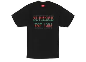 Supreme Cotton Mesh Gradient Logo Short Sleeve Top - Black